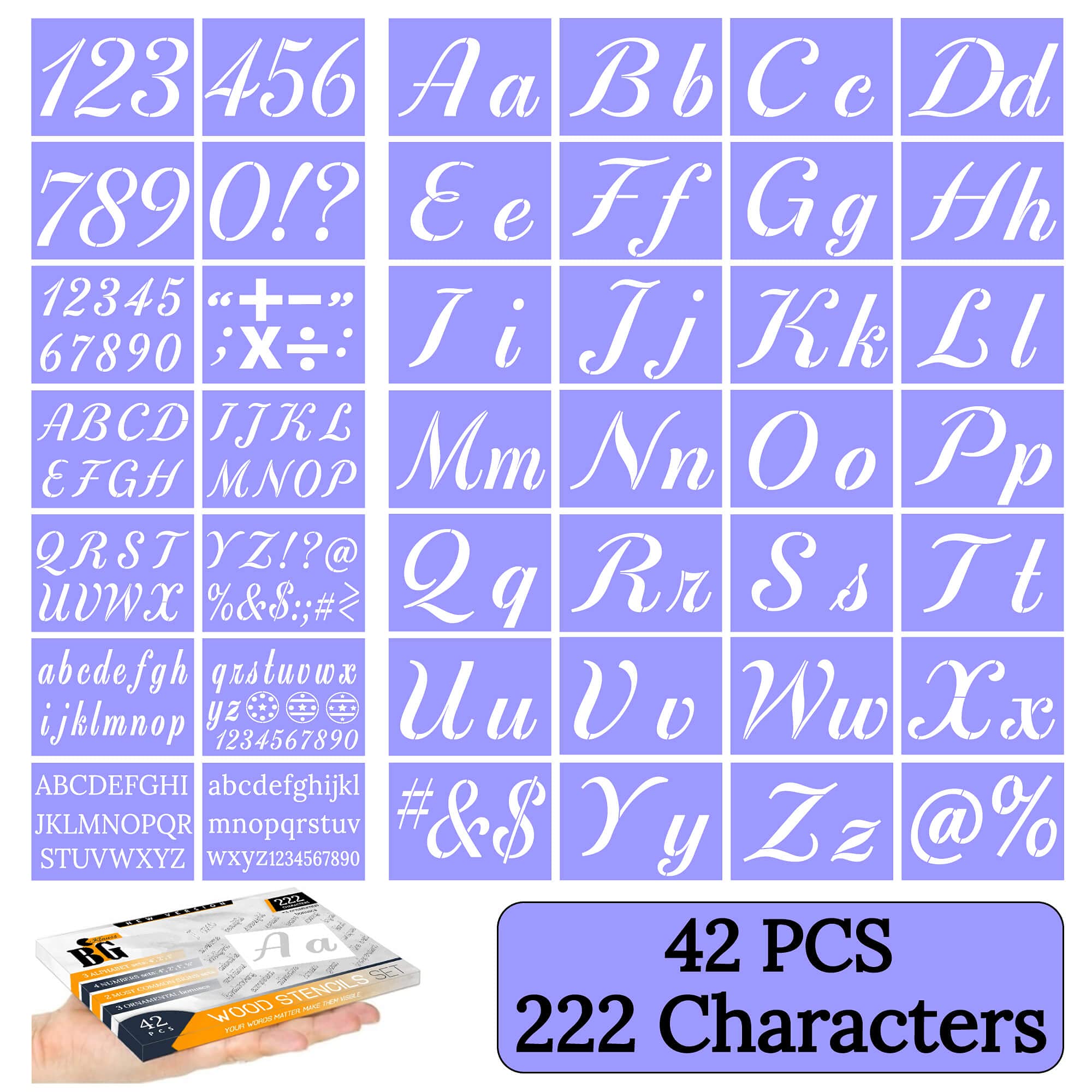 Letter Stencils for Painting on Wood - Alphabet Stencils with ...