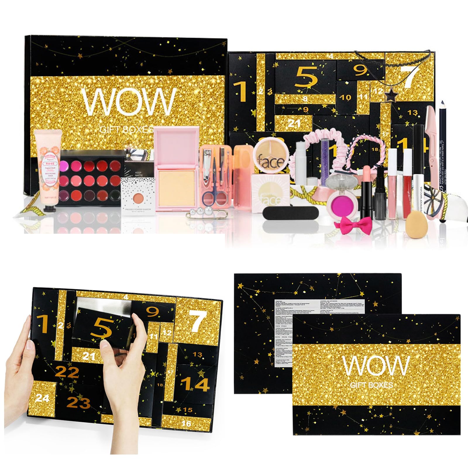 24 Days Christmas Countdown Makeup Advent Calendar Box, Cosmetic ...