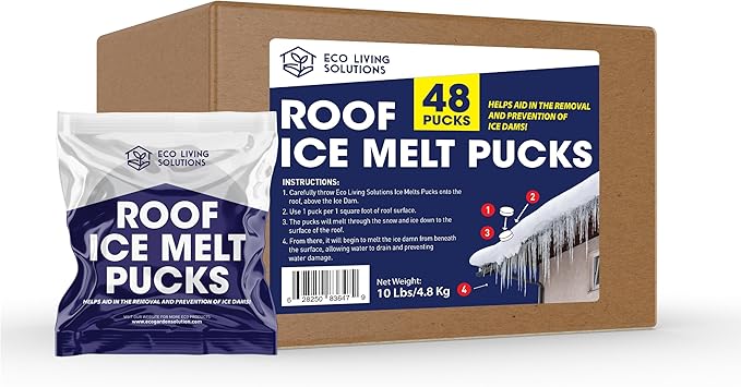 Amazon.com : ECO LIVING SOLUTIONS Roof Ice Melt Pucks Calcium Chloride ...