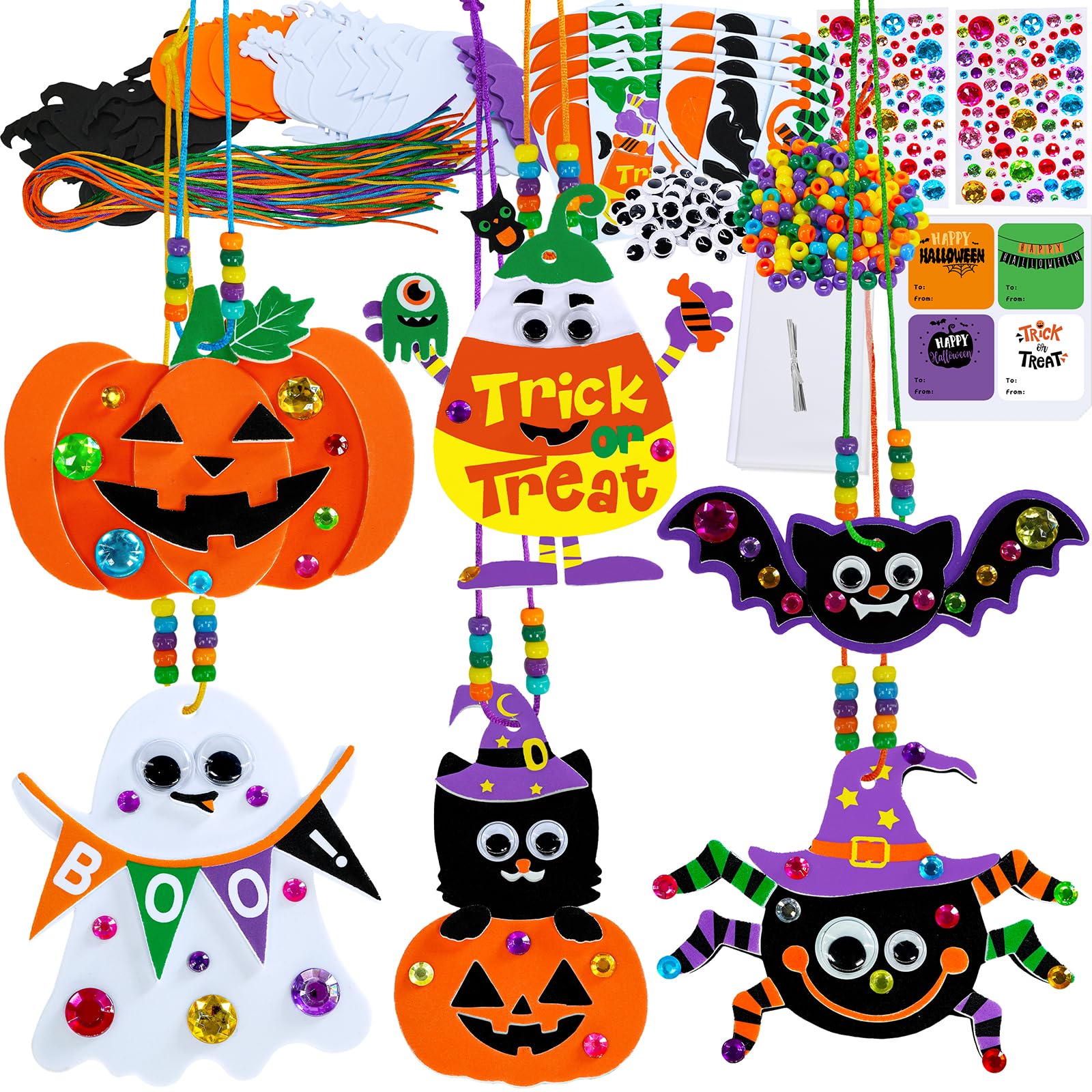 Amazon.com: Winlyn 24 Sets Halloween Craft Kits DIY Halloween Art Sets ...