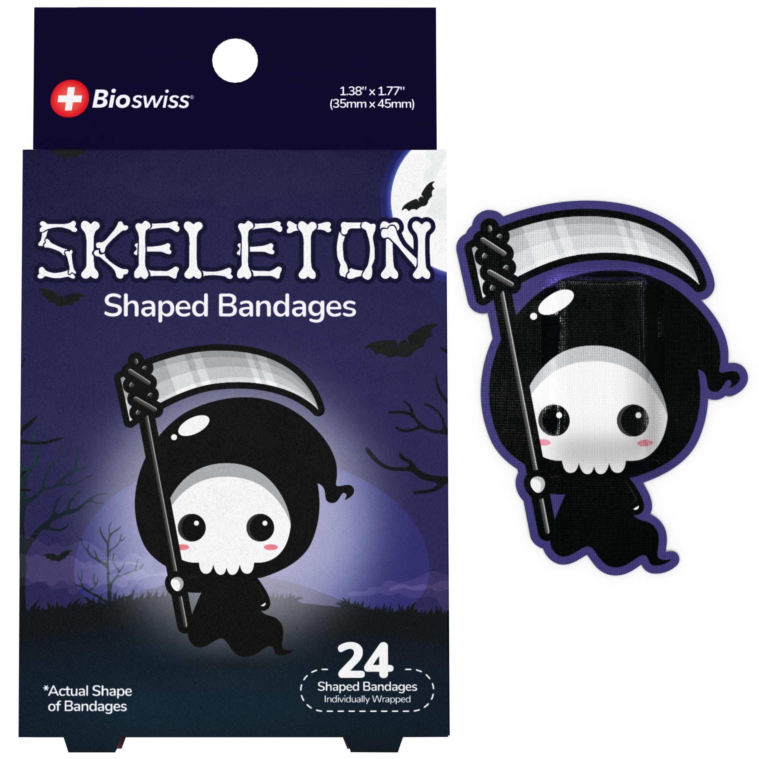 Amazon.com: BioSwiss Bandages, Halloween Skeleton Shaped Self Adhesive ...