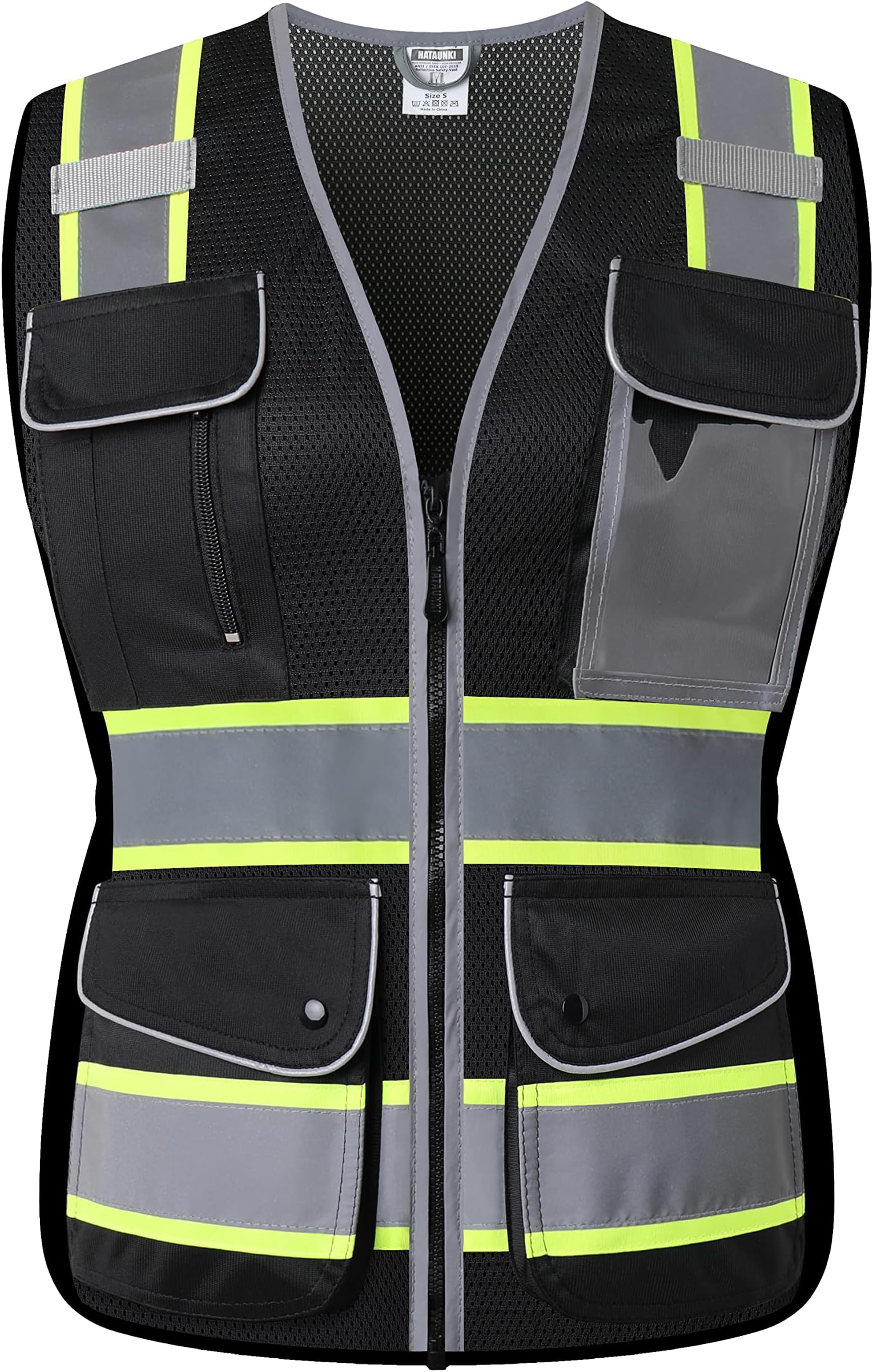 HATAUNKI High Visibility Reflection Peacock Mesh Safety Vests with 9 ...