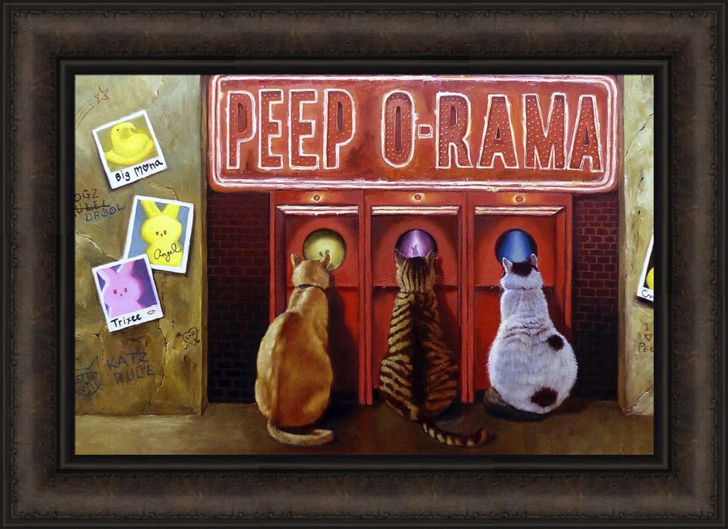Amazon.com: Home Cabin Décor Peepshow by Lucia Heffernan 16x22 Cats ...