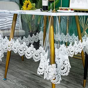 Amazon.com: Jeloris Plastic Clear Rectangle Tablecloth Vinyl PVC ...