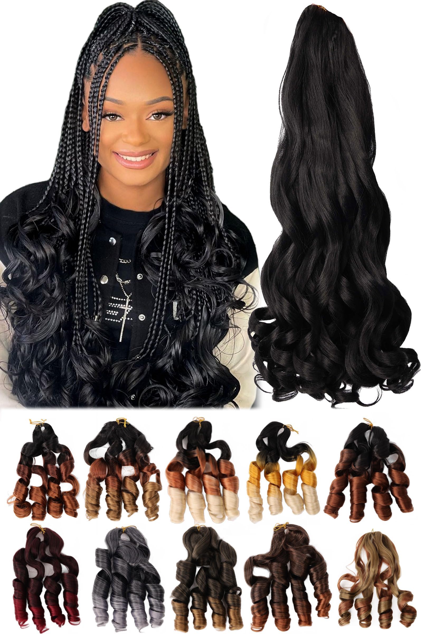 Amazon.com : NAYOO French Curly Braiding Hair 12 Packs 22 Inch Loose ...