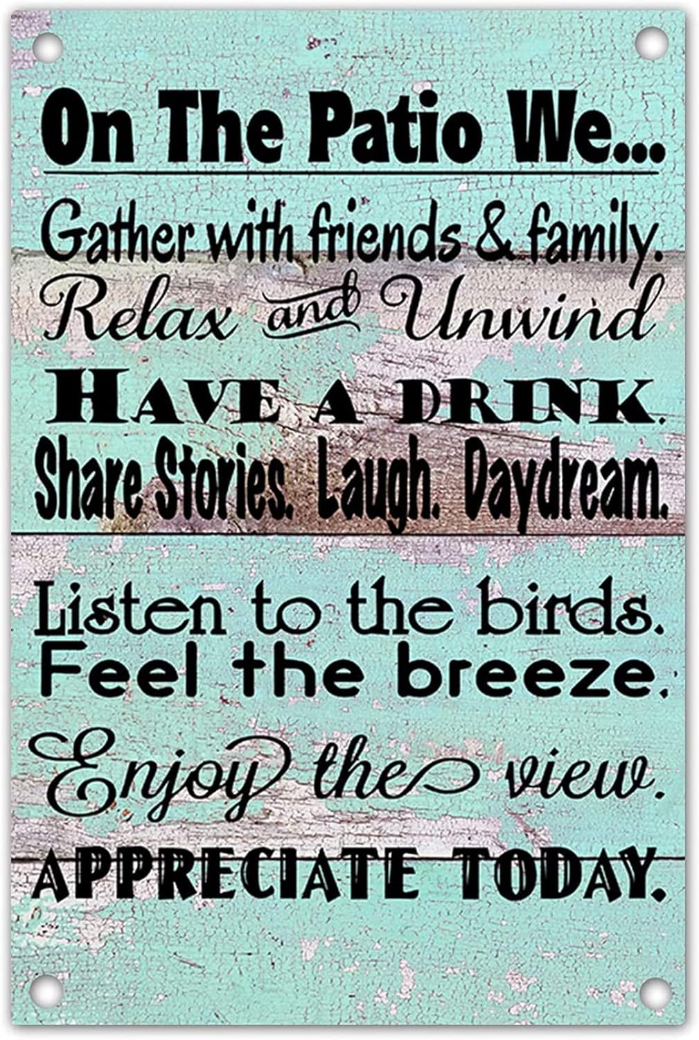 Amazon.com : Nedil Outdoor Patio Rules Metal Signs Farmhouse Retro Home ...
