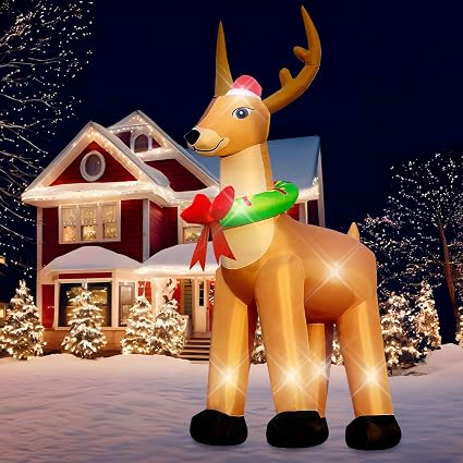 Amazon.com: 20 FT Colossal Christmas Inflatable Reindeer Outdoor ...