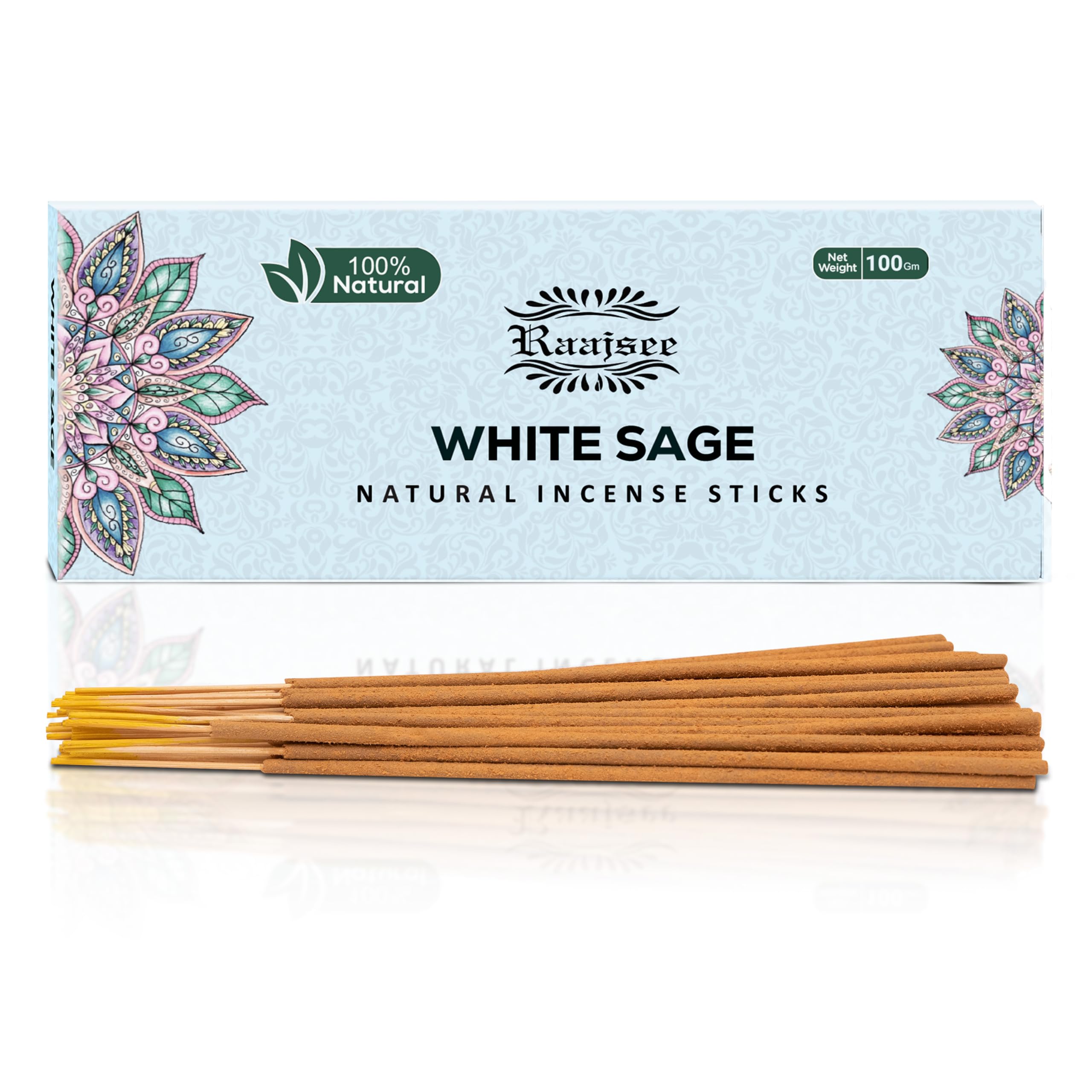 Amazon.com: Raajsee White Sage Incense Sticks, 100%-Natural Charcoal ...