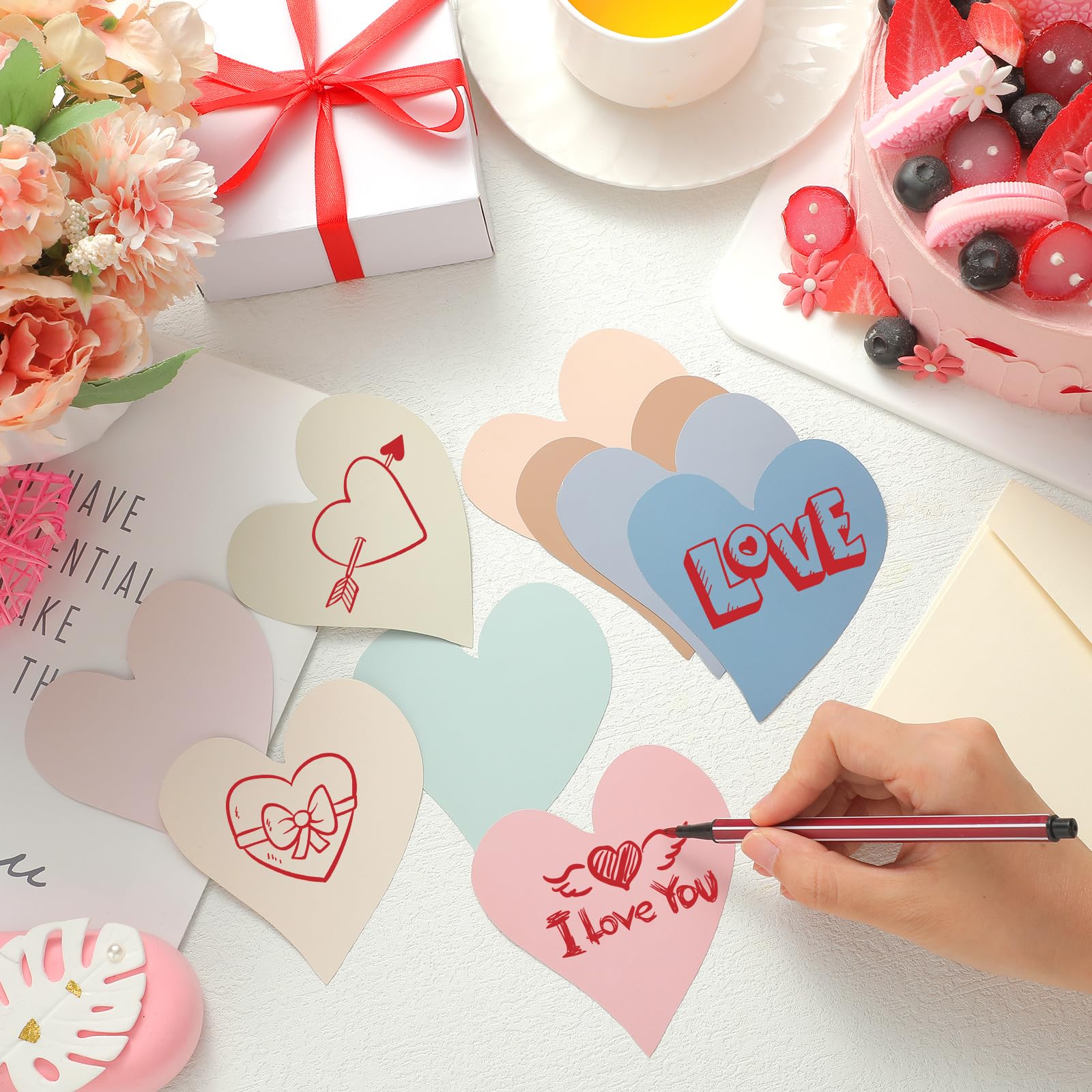 Snapklik.com : 108 Pcs Heart Cutouts Paper Boho Heart Cutouts Bulletin ...