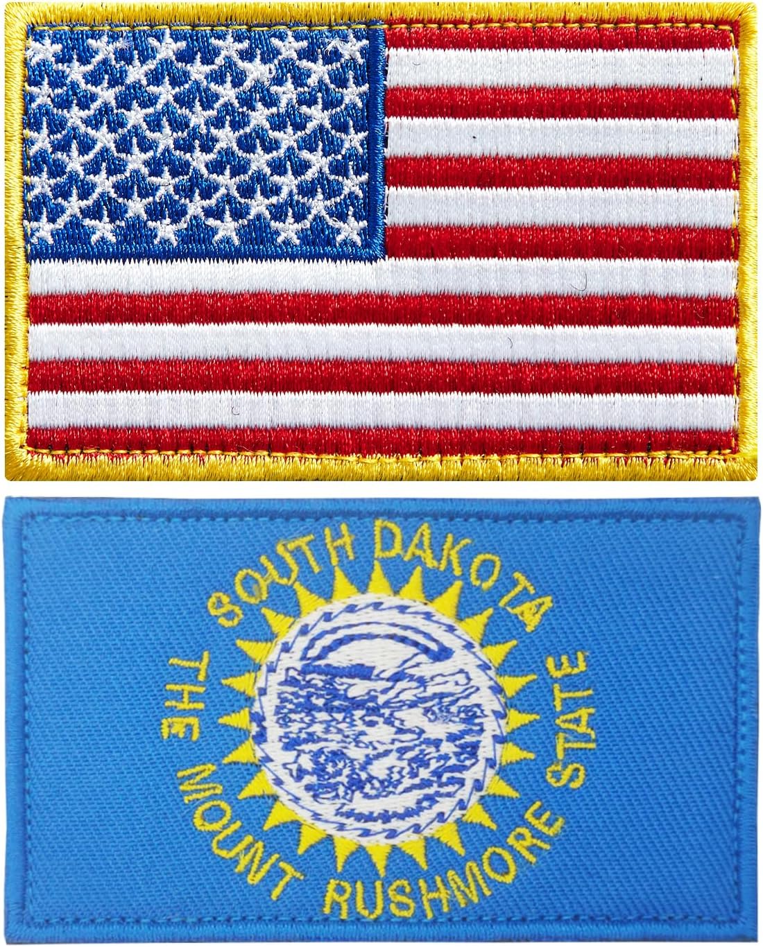 Amazon.com: stidsds 2 Pack American US South Dakota Flag Patch USA ...