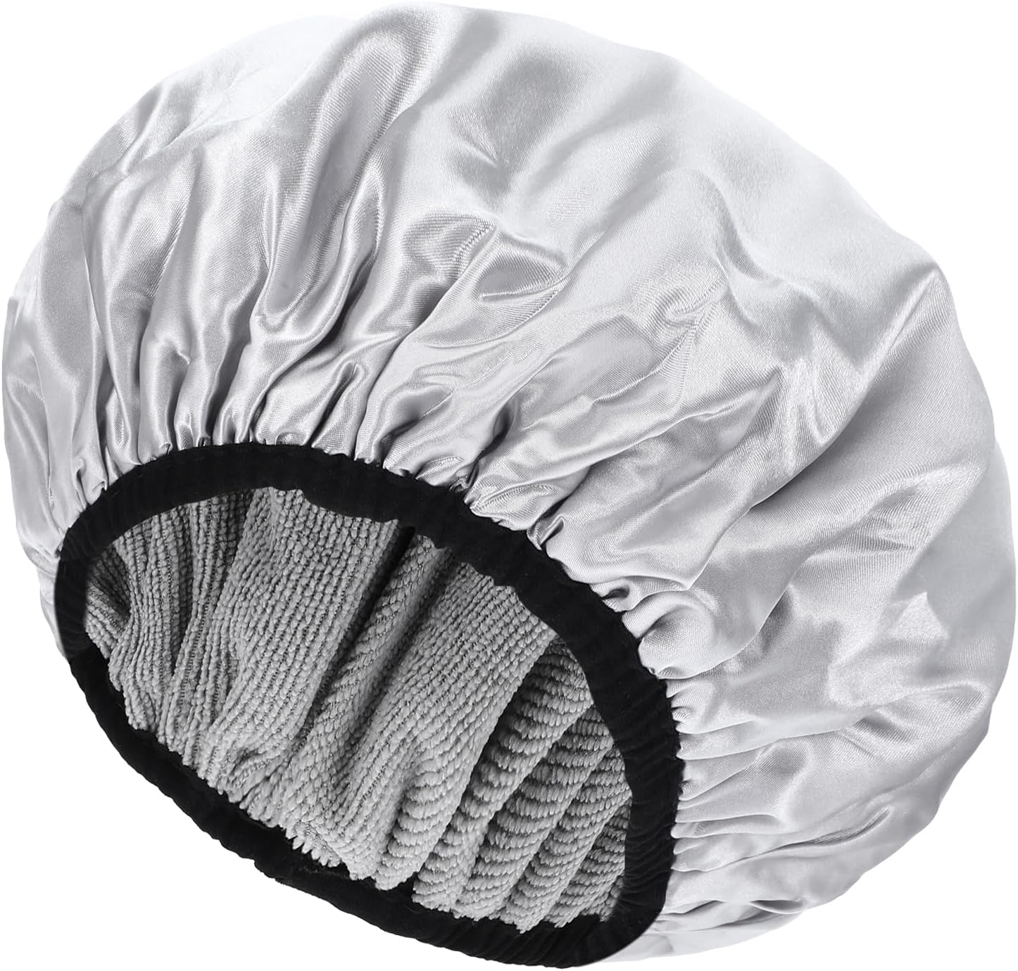 Abeillo Terry Lined Shower Caps for Women Reusable, Triple Layer Large ...