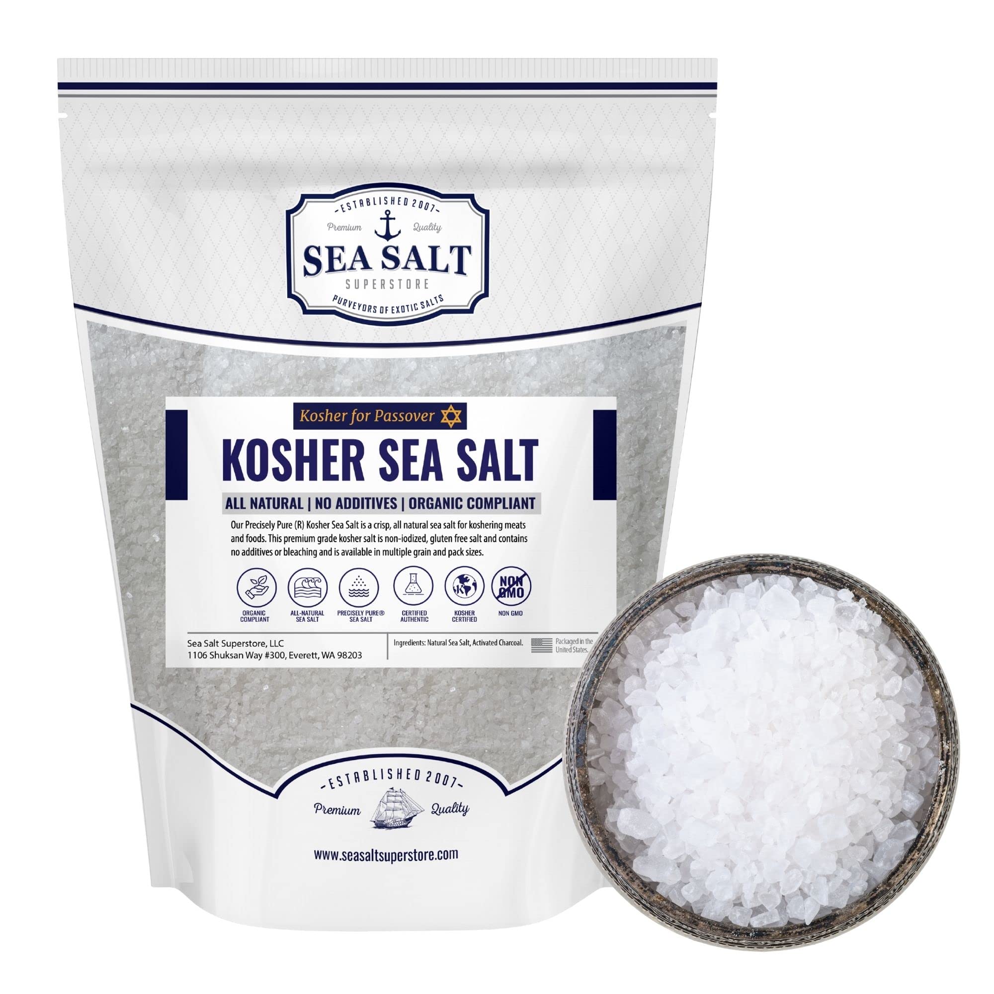 Amazon.com : Kosher Sea Salt, Coarse Grain Kosher Salt, Coarse Salt ...