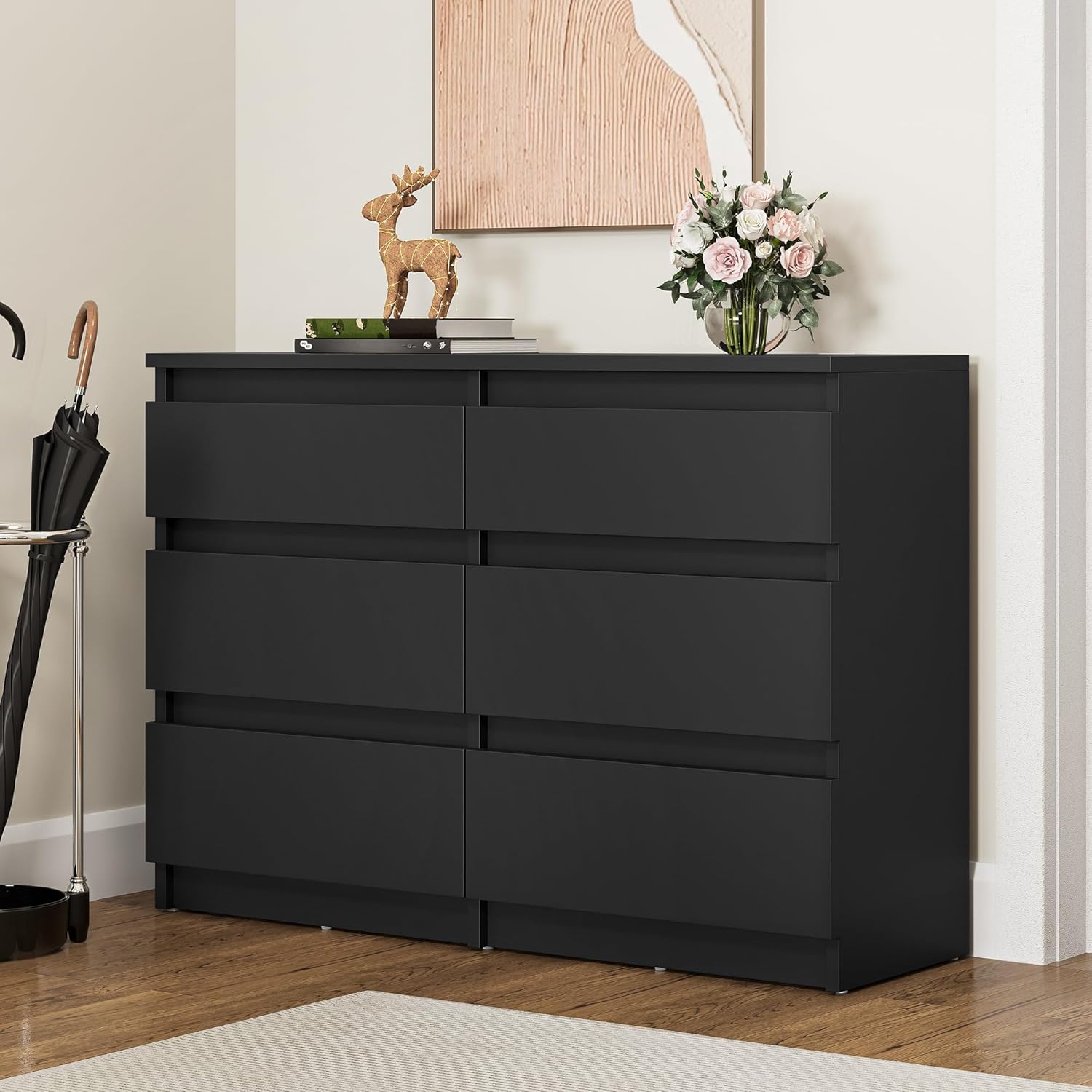 YITAHOME Chest of Drawers Bedroom, 6 Drawer with Runners, Bedroom ...