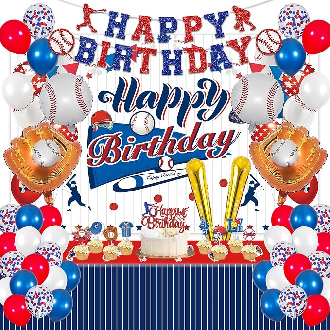 Amazon.com: Baseball Birthday Party Decorations, Baseball Balloons ...
