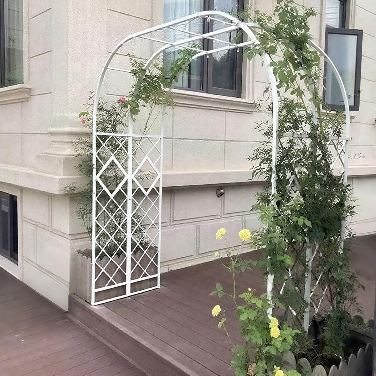 Heavy Duty Metal Garden Arch - Rustproof Iron Trellis for Climbing ...