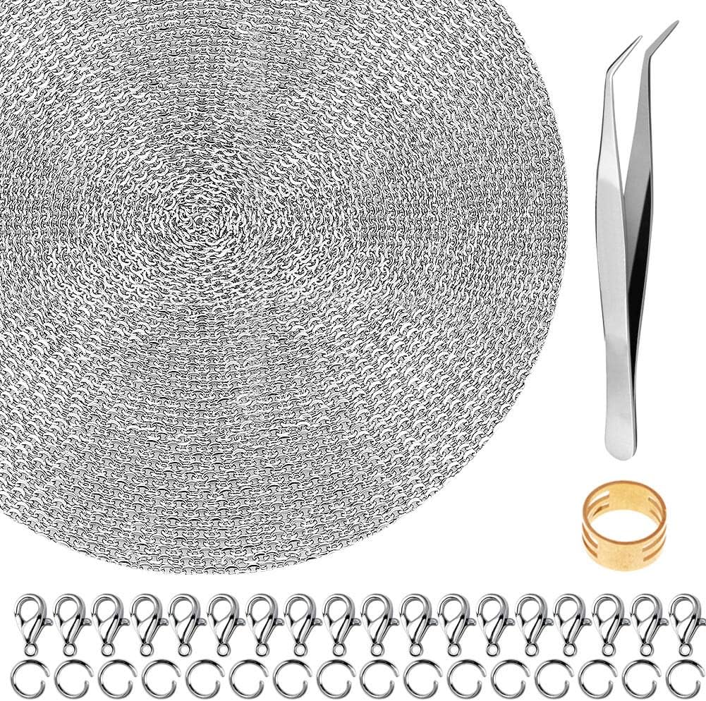 Jishi Chains Jewelry Making Supplies, 60ft Cable Link Chains for Making ...