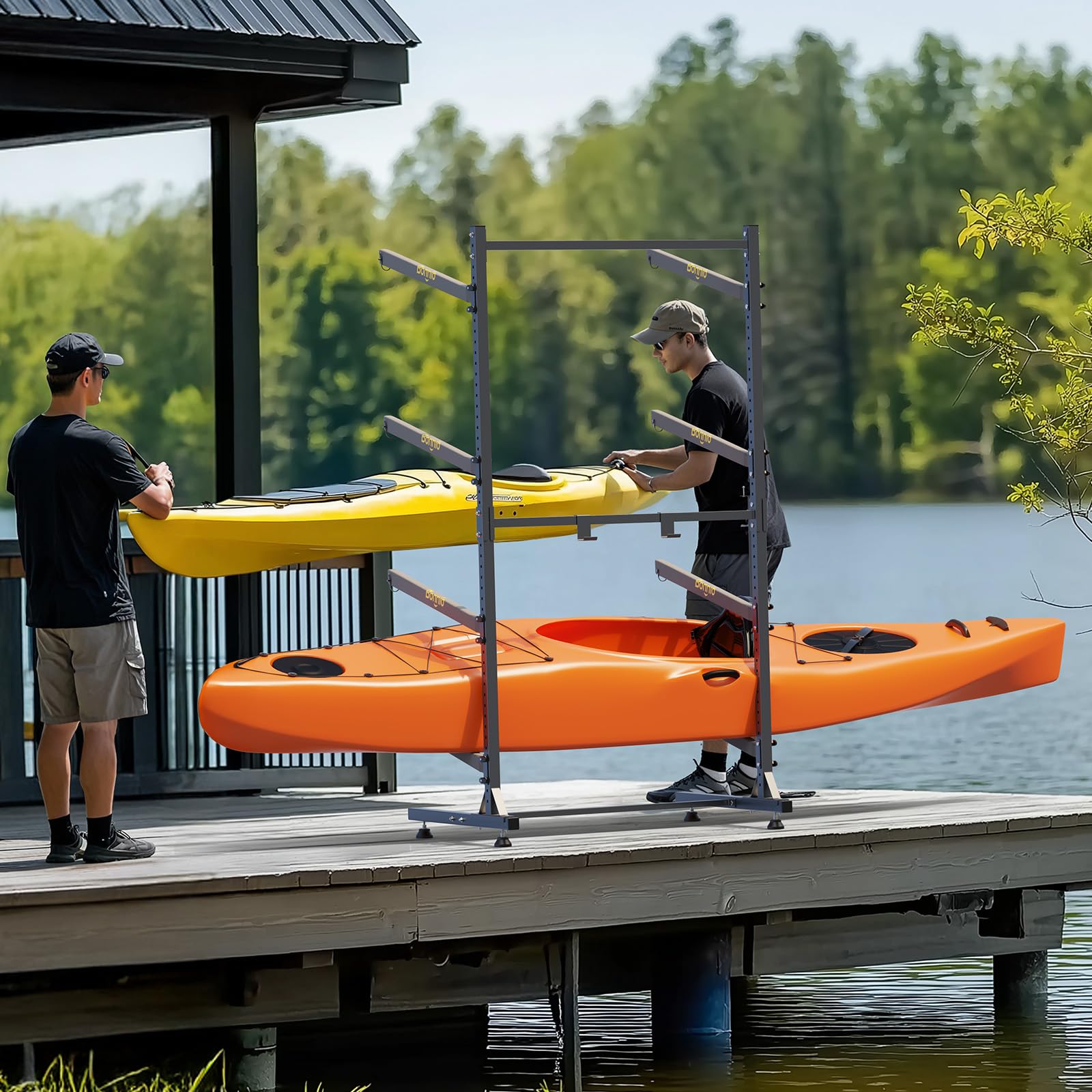Snapklik.com : Bonnlo Kayak Storage Rack - Adjustable Heavy Duty Rack ...