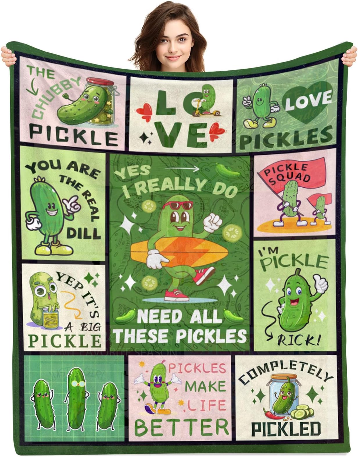 Amazon.com: peakman Pickle Blanket,Funny Pickle Gifts Blanket,Pickle ...