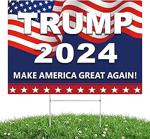 Amazon.com : Trump 2024 Yard Sign with Metal H-Stakes - Double Sided ...