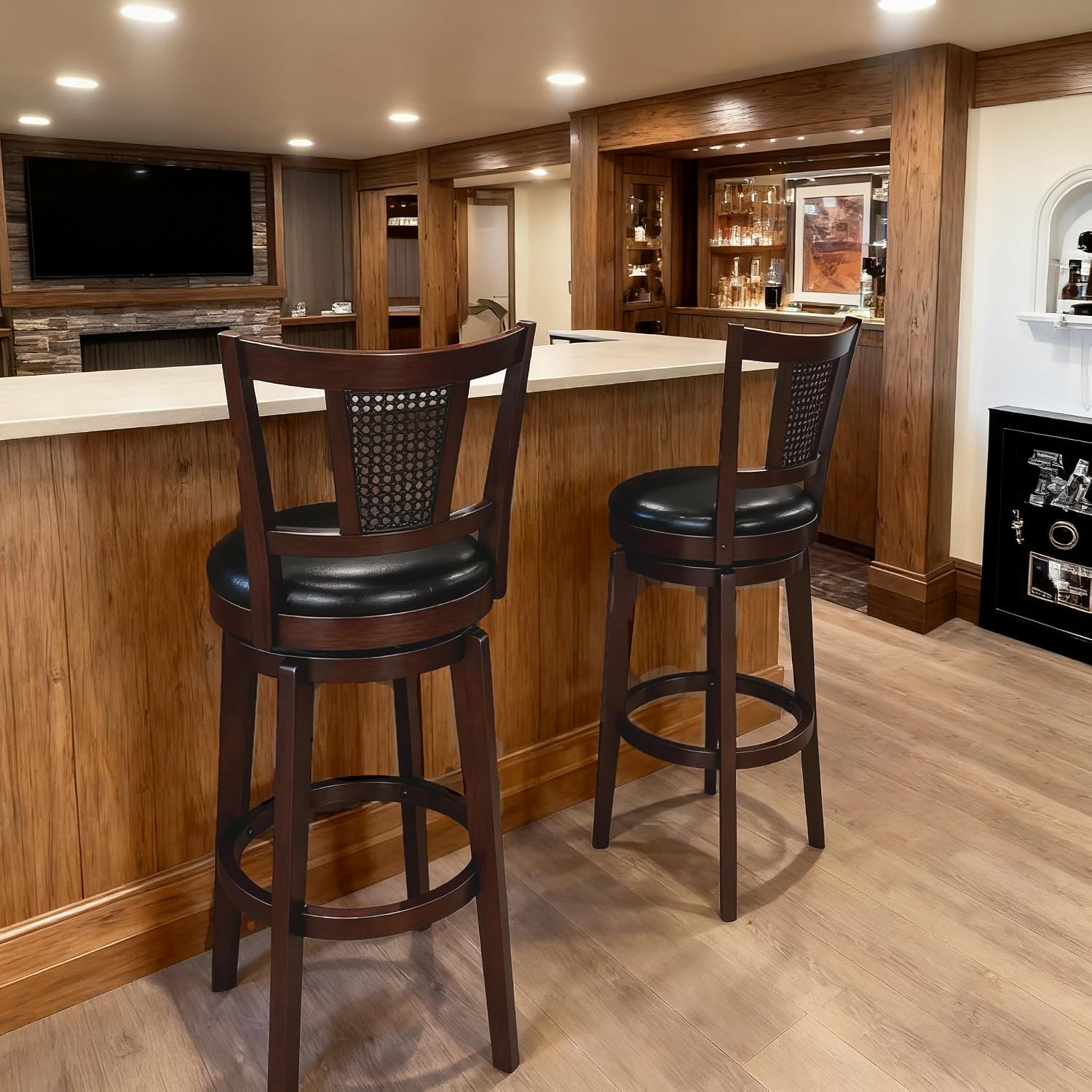Amazon.com: MAISON ARTS Swivel Bar Stools Set of 2, 30 Inch Bar Stools ...