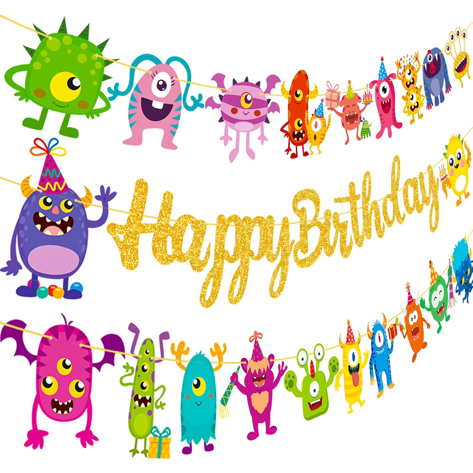 Monster Happy Birthday Banner Monster Bash Birthday Party Supplies ...