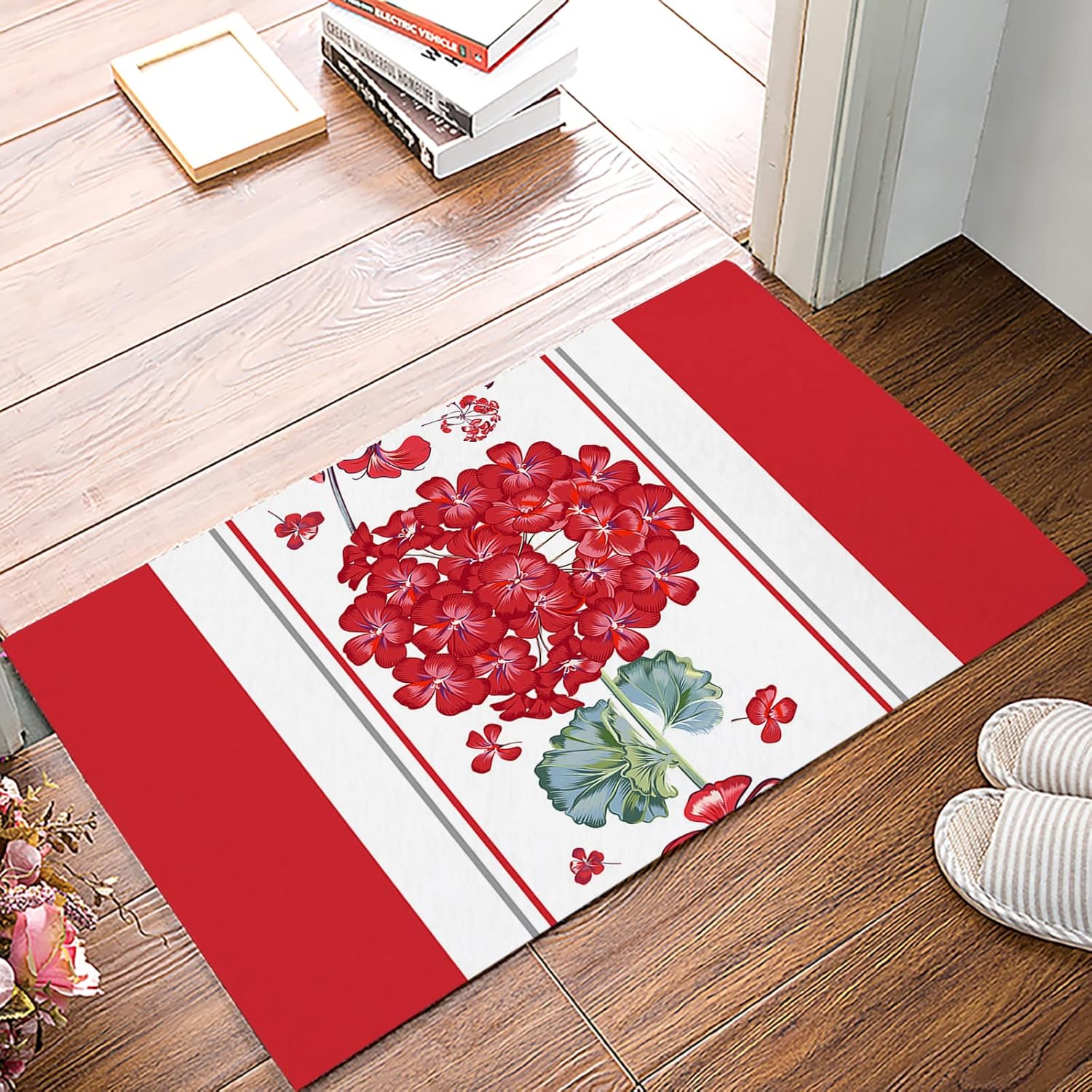 Amazon.com: Fantasy Staring Geranium Front Door Mat Welcome Doormat ...