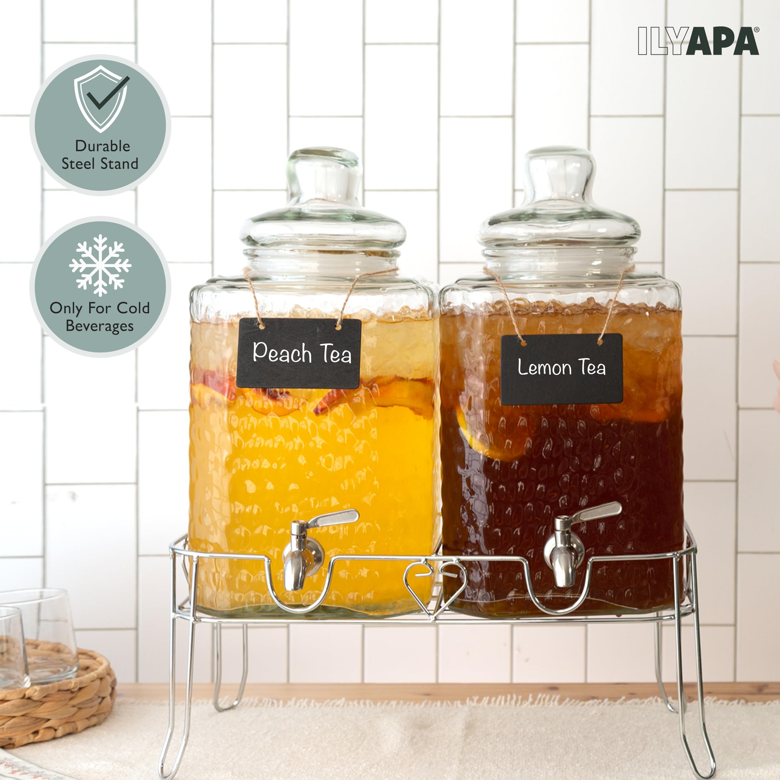 Snapklik.com : Ilyapa Double Glass Beverage Dispenser