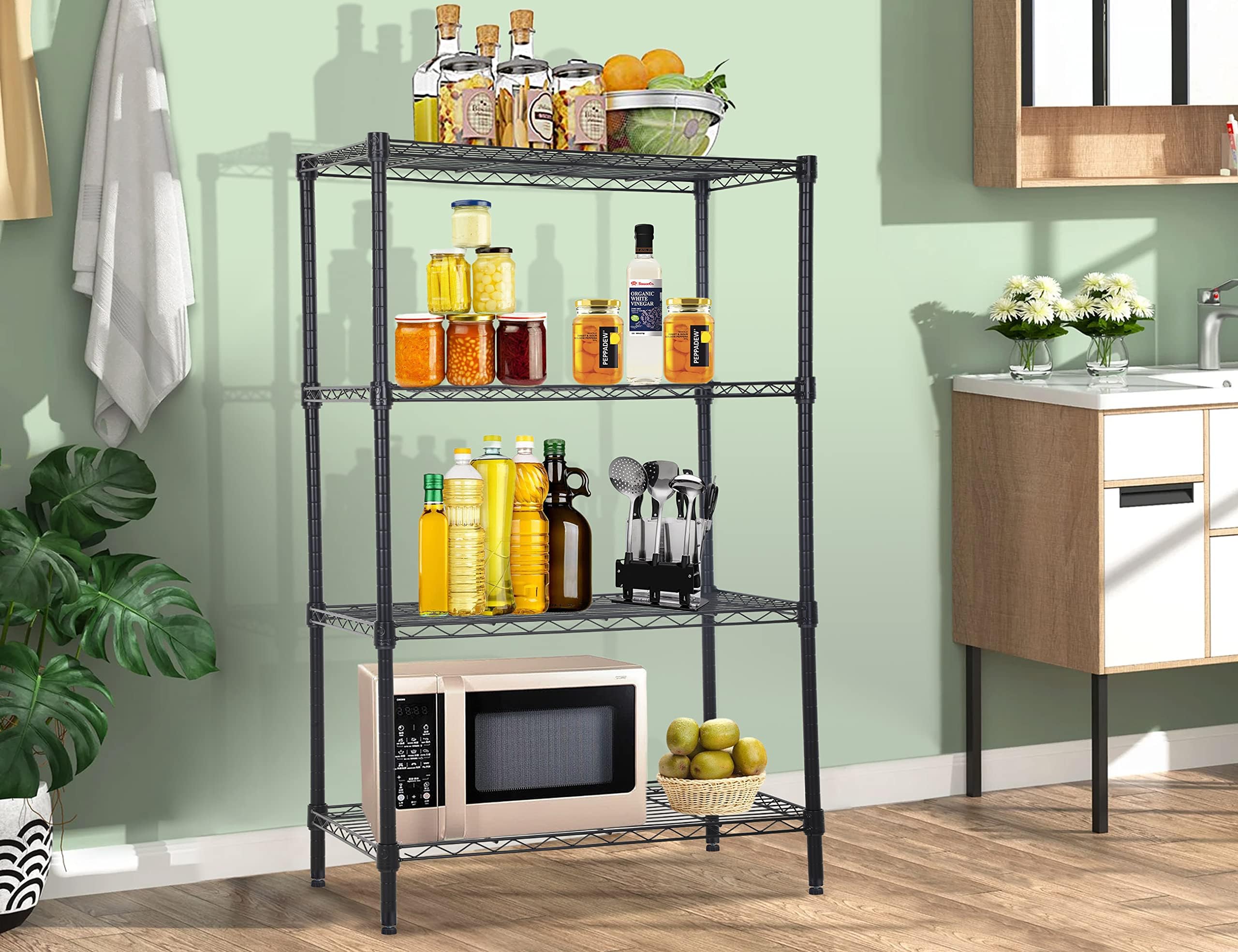 Amazon.com: Dorfin 5-Tier Wire Shelving Unit Kitchen Storage Shelf ...