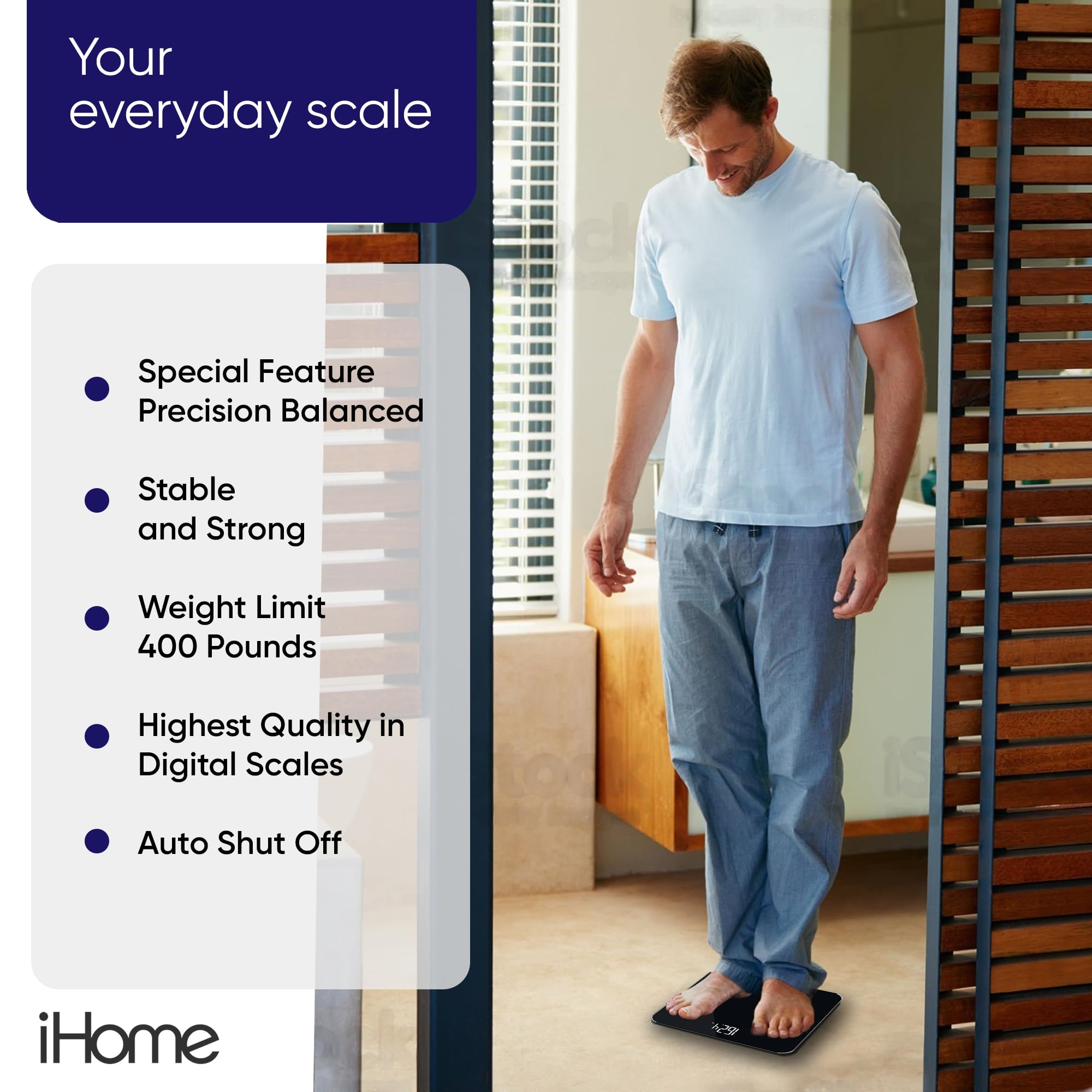 Snapklik.com : iHome Digital Step On Bathroom Scale - High Precision ...