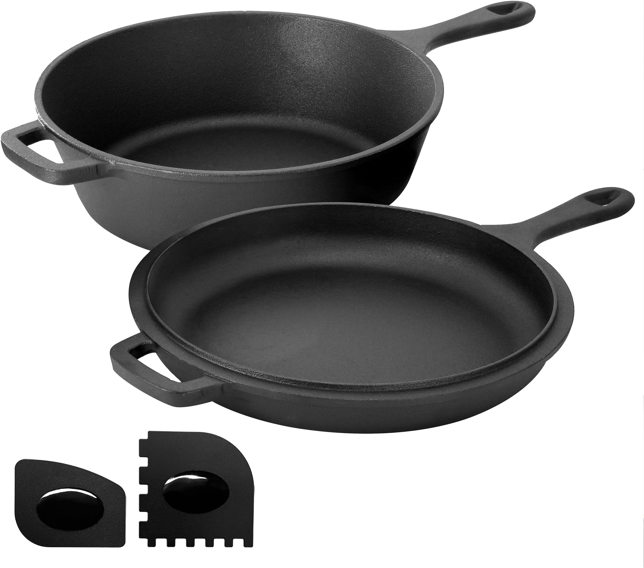 Amazon.com: Megachef 10.5 Inch 2-in-1 Pre-Seasoned Cast Iron Skillet ...