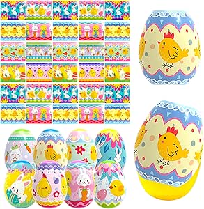 Amazon.com: QLINLEAF 100Pcs Easter Egg Wrapper Luminous Eggs Film ...