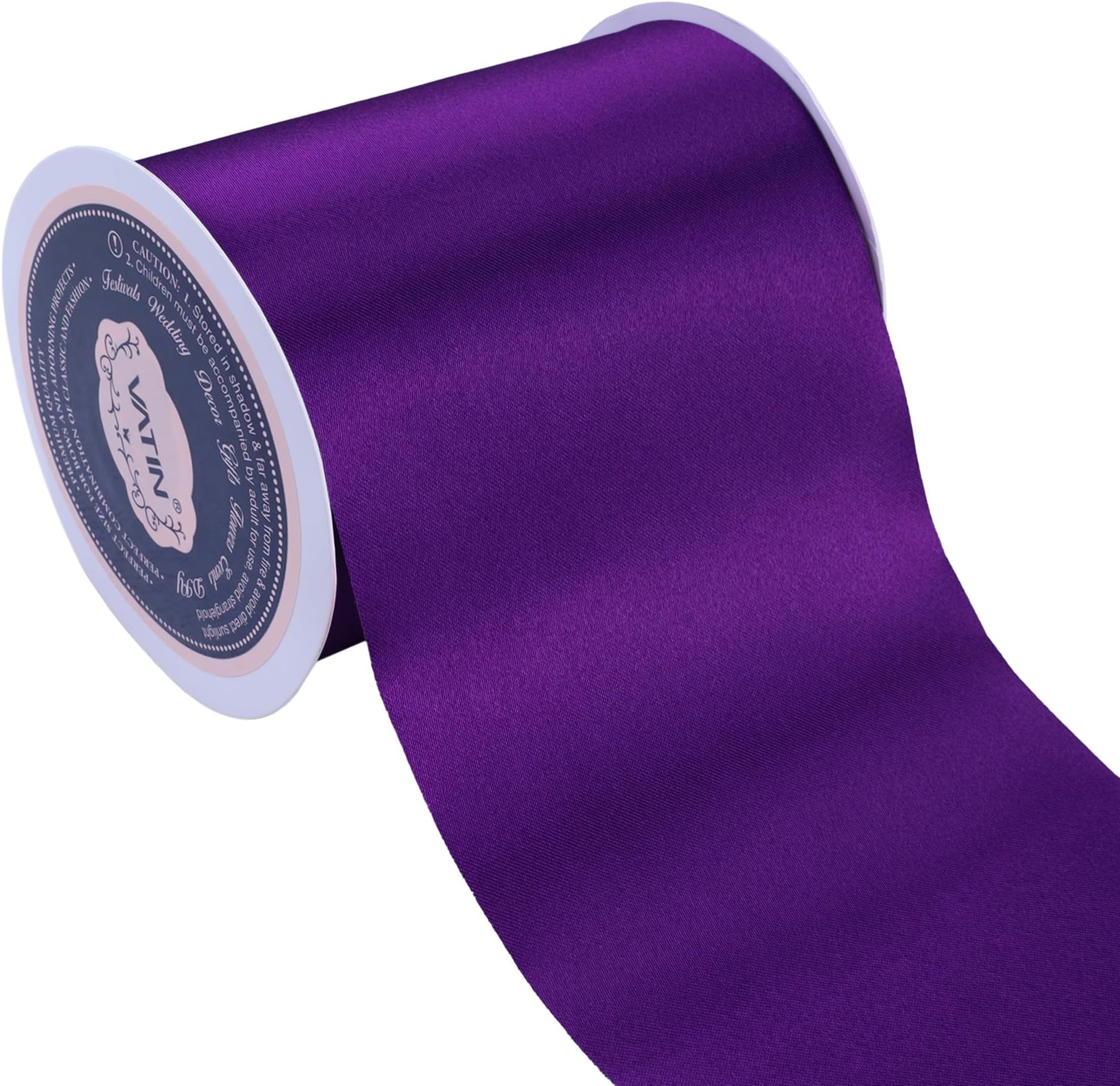 Amazon.com: VATIN Purple Satin Ribbon 4 Inch x 22 Yards Wide Solid ...