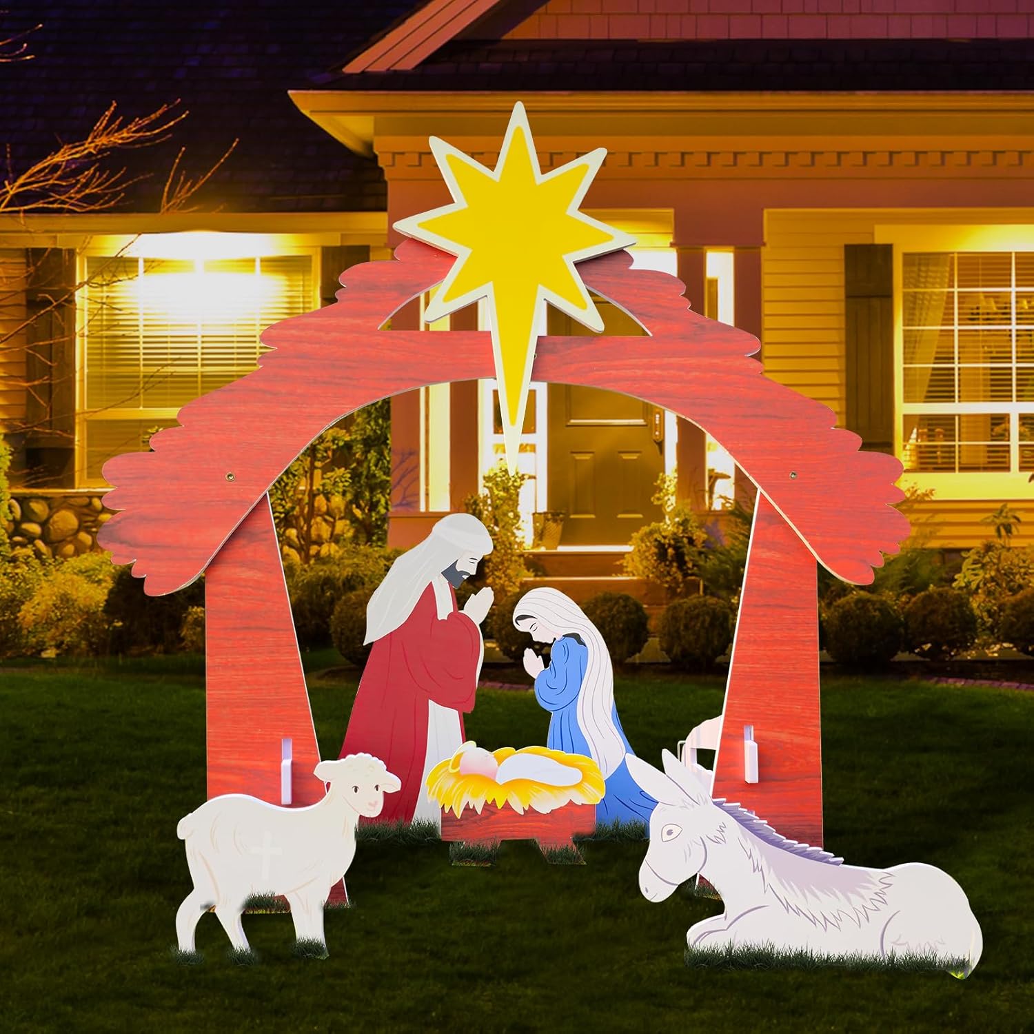 Amazon.com: Outdoor Nativity Set for Outdoor Christmas Decorations, 45in Weather Resistant PVC ...