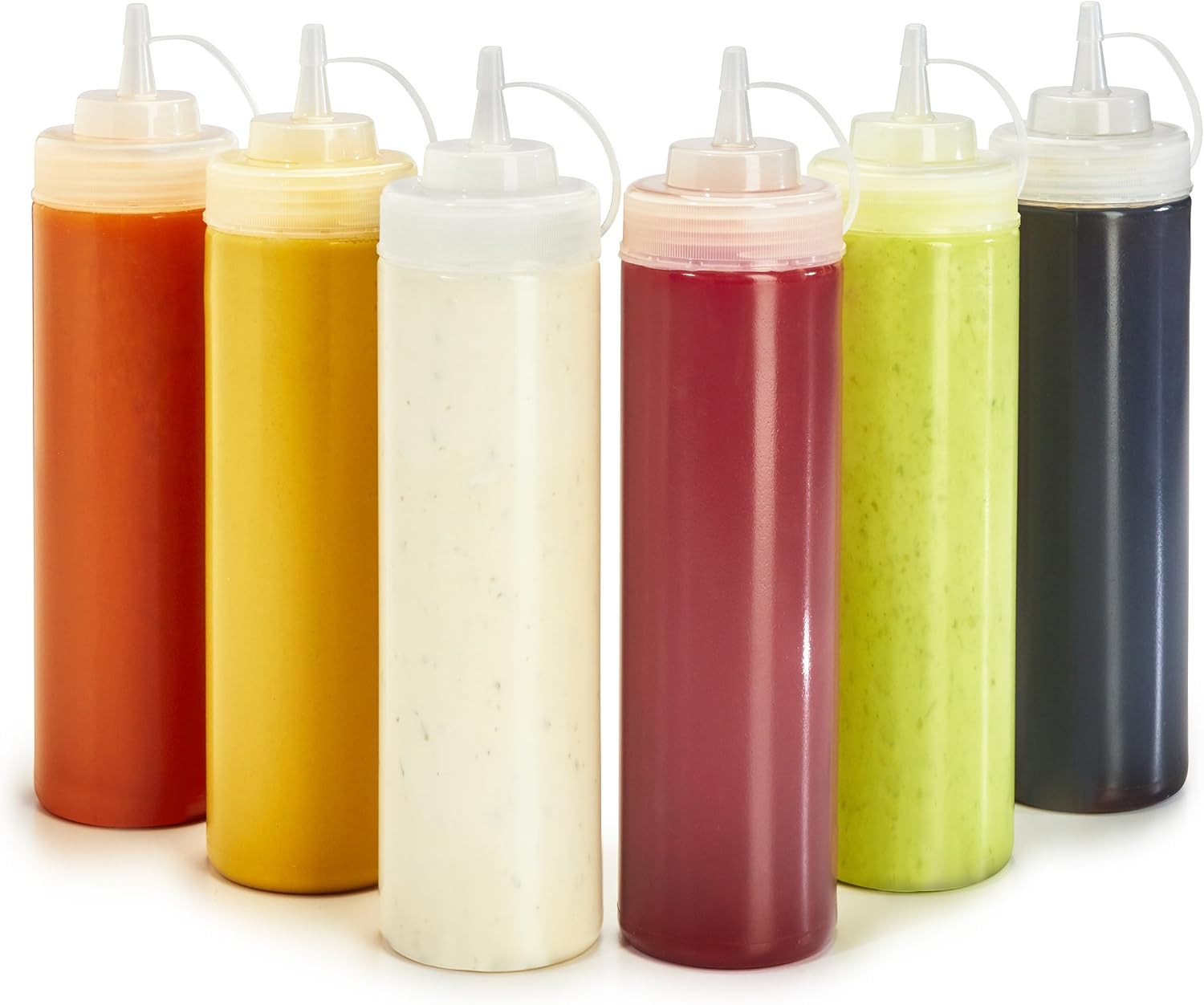 Amazon.com: Plastic Squeeze Bottles – 6-Pack Multipurpose Squirt ...