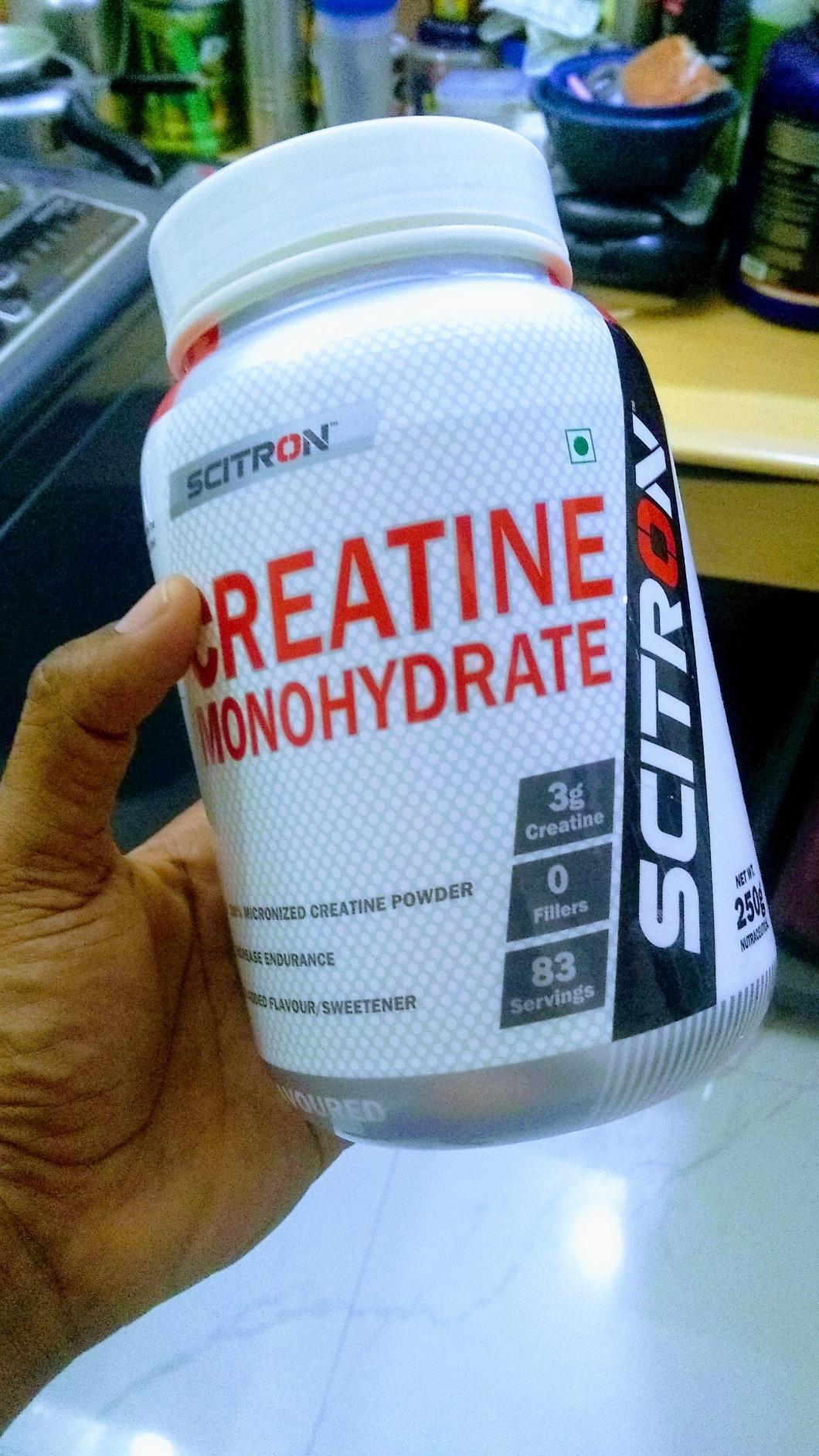 Scitron Creatine Monohydrate 250 g (83 Servings, 3g Creatine, 0 Fillers ...