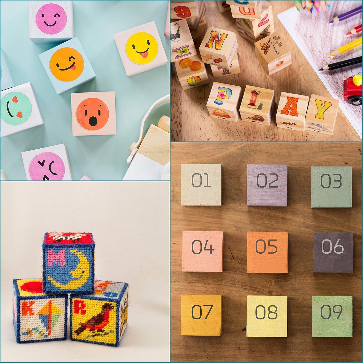 Snapklik.com : DaTpuik Bamboo Blocks 100 PCS 1 Inch Unfinished Bamboo ...