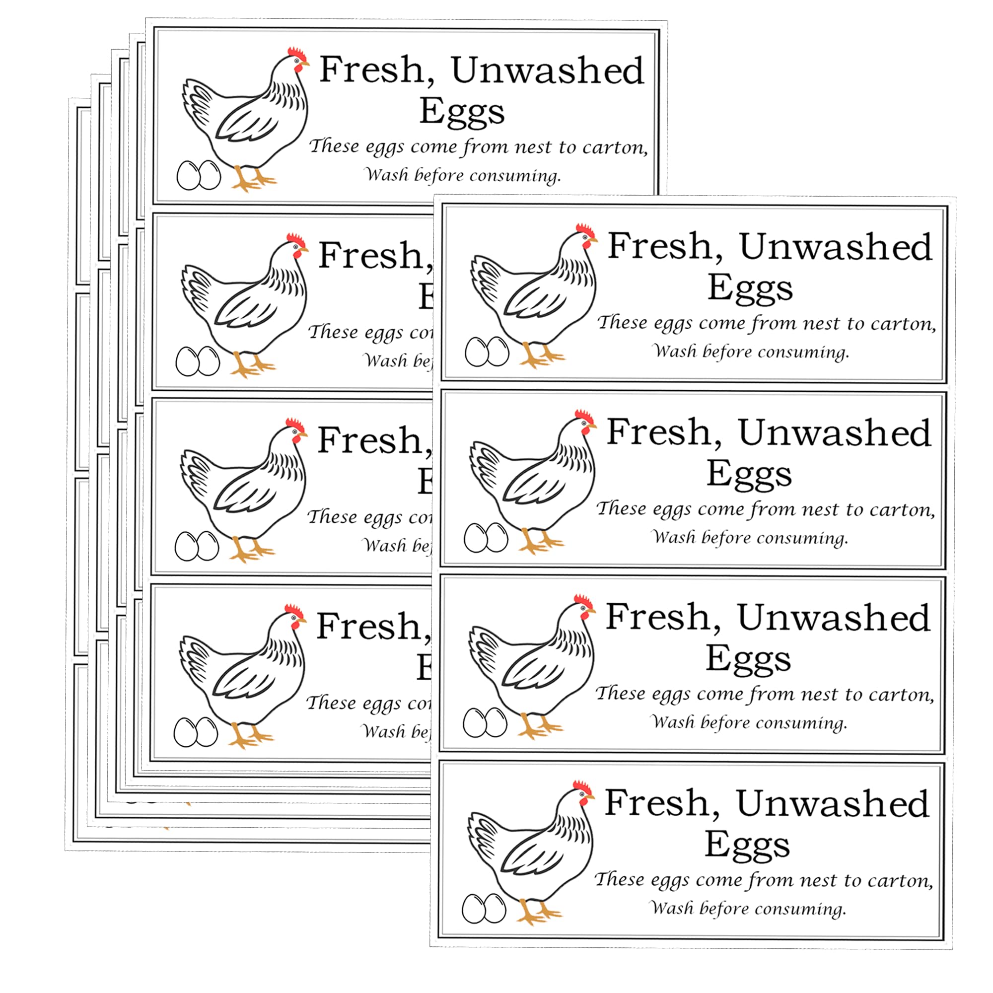 Snapklik.com : Unwashed Egg Carton Tag Stickers Farm Fresh Chicken Eggs ...