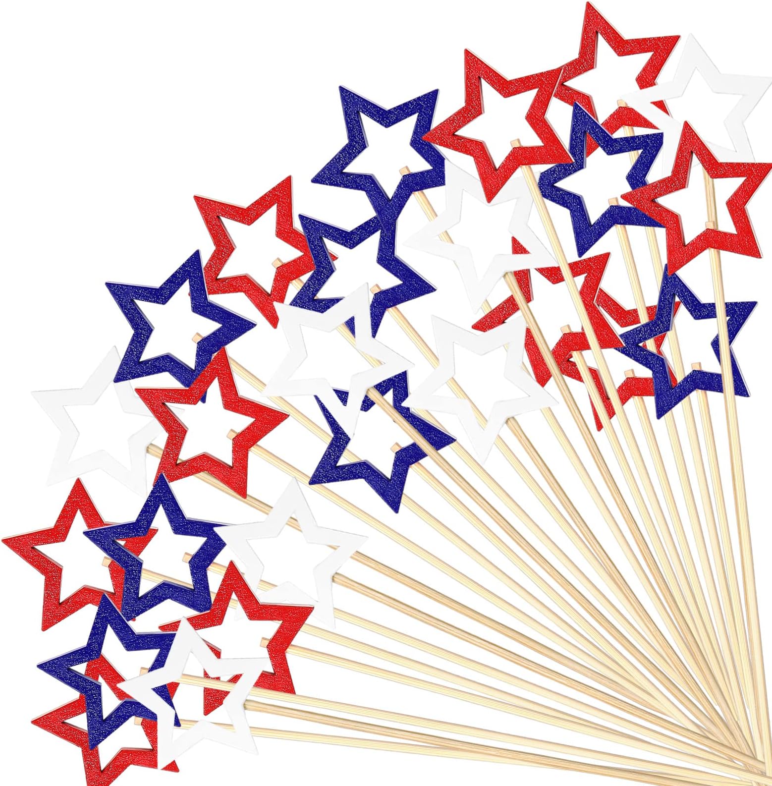Amazon.com | Star Cocktail Picks 100 Counts 4.7 Inch Red White Blue ...