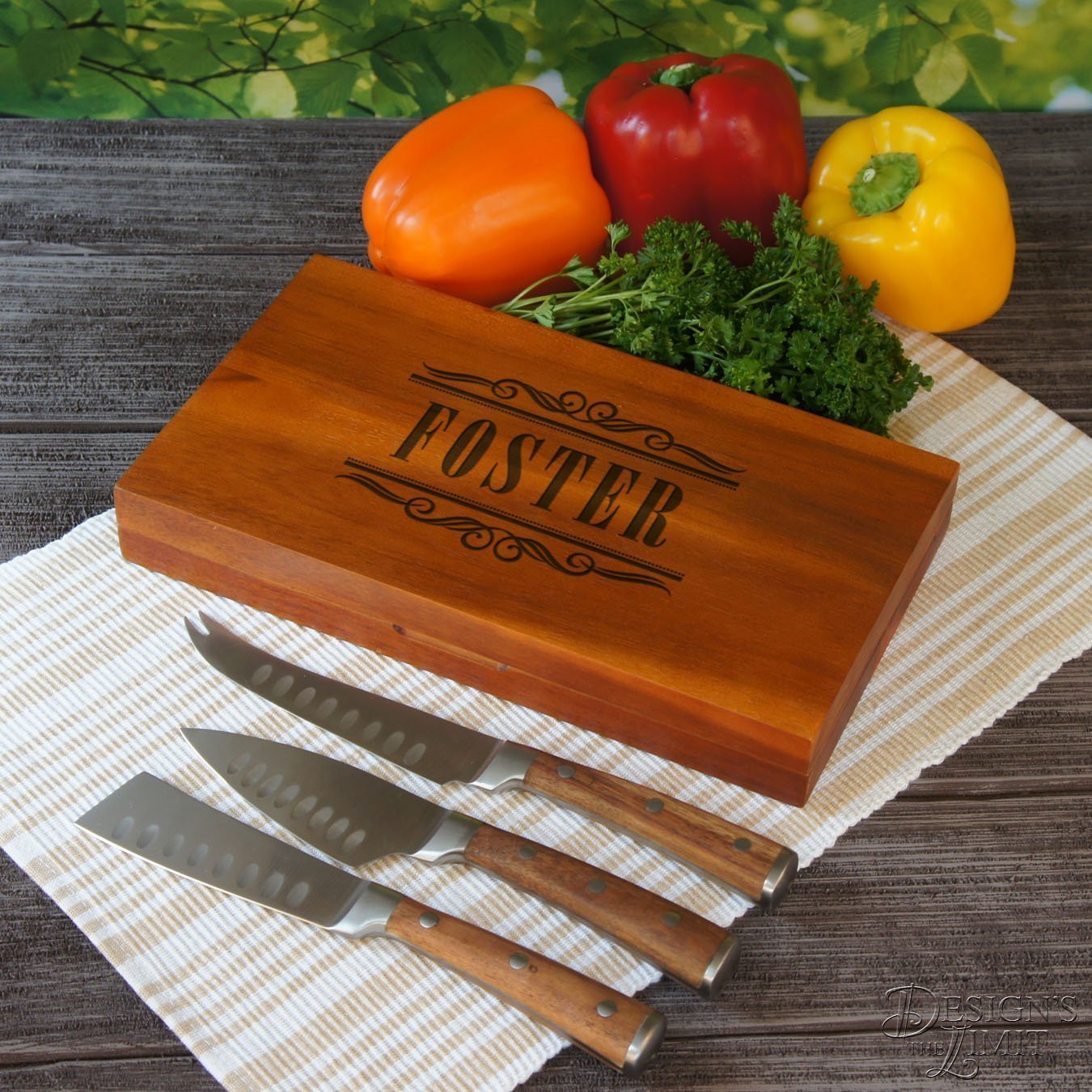 Amazon.com: Personalized Cutlery Set including 3 Forged Steel Knives in ...