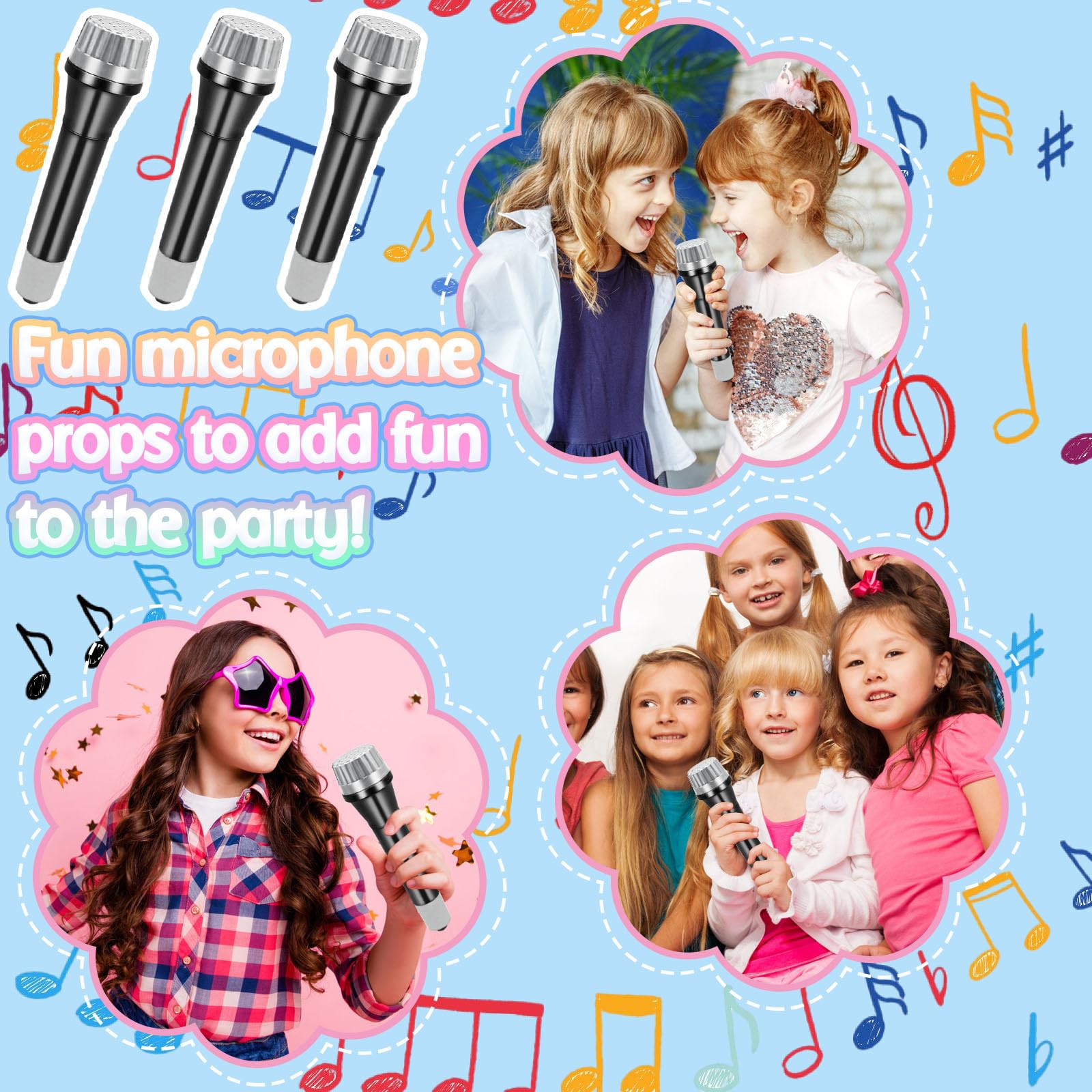 Toy Microphone 2-Pack S For Kids - LED Light Up Pretend Play Singing ...