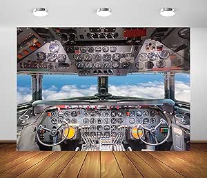 Amazon.com : BELECO 10x8ft Fabric Aircraft Cockpit Backdrop Airplane ...