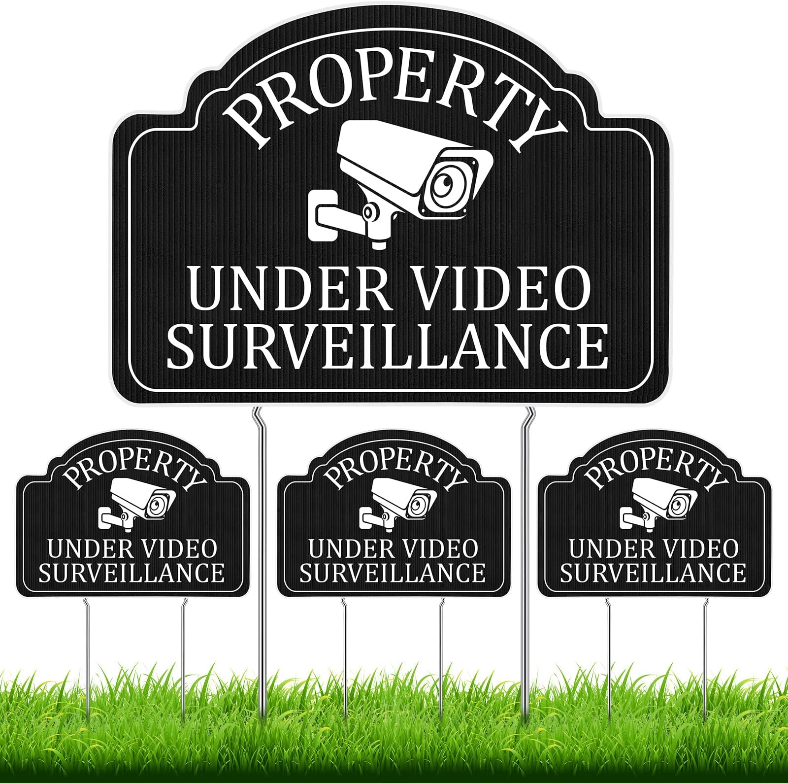 Amazon.com : Leinuosen 4 Pcs Property Under Video Surveillance Sign ...