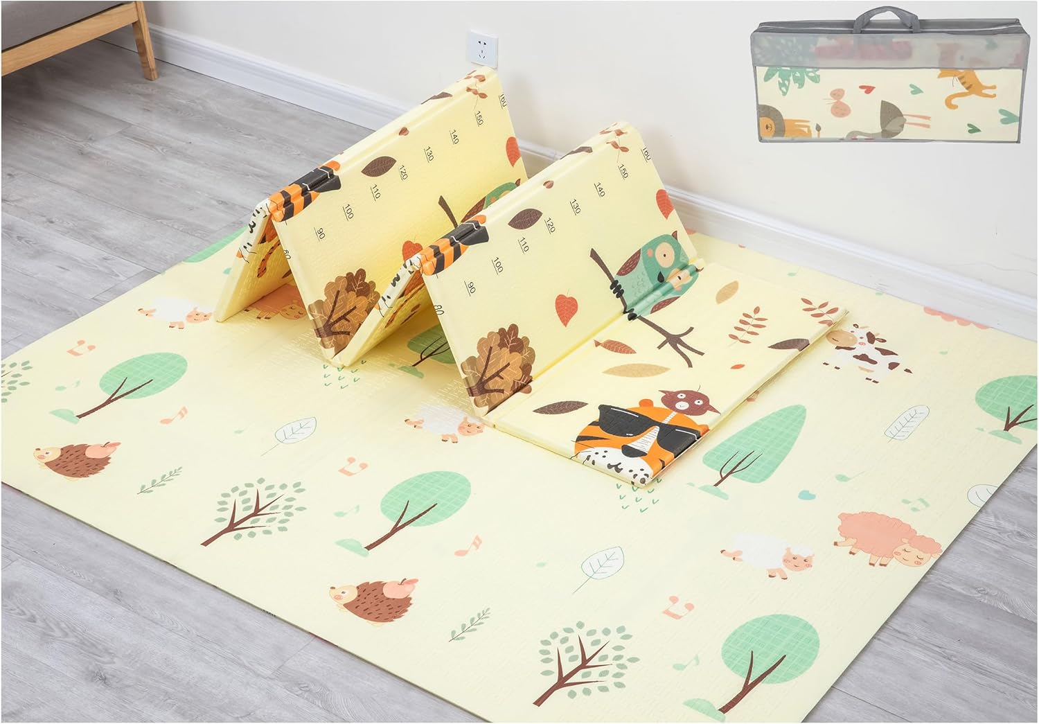 Tapete Infantil Emborrachado Dobrável Dupla Face Grande e Macio ...