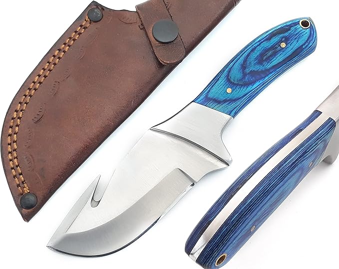 Amazon.com : warivo knife Hunting knife Full Tang gut hook knife- EDC 8 ...