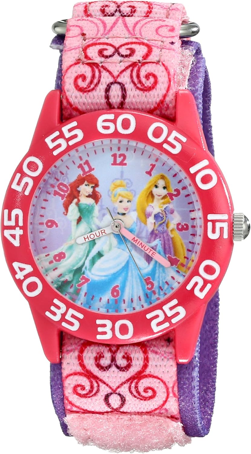 Disney Princess Kids' Plastic Time Teacher Analog Quartz Nylon Strap ...
