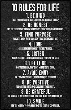 Amazon.com: L&O Goods Rules for Life Motivational Poster ...