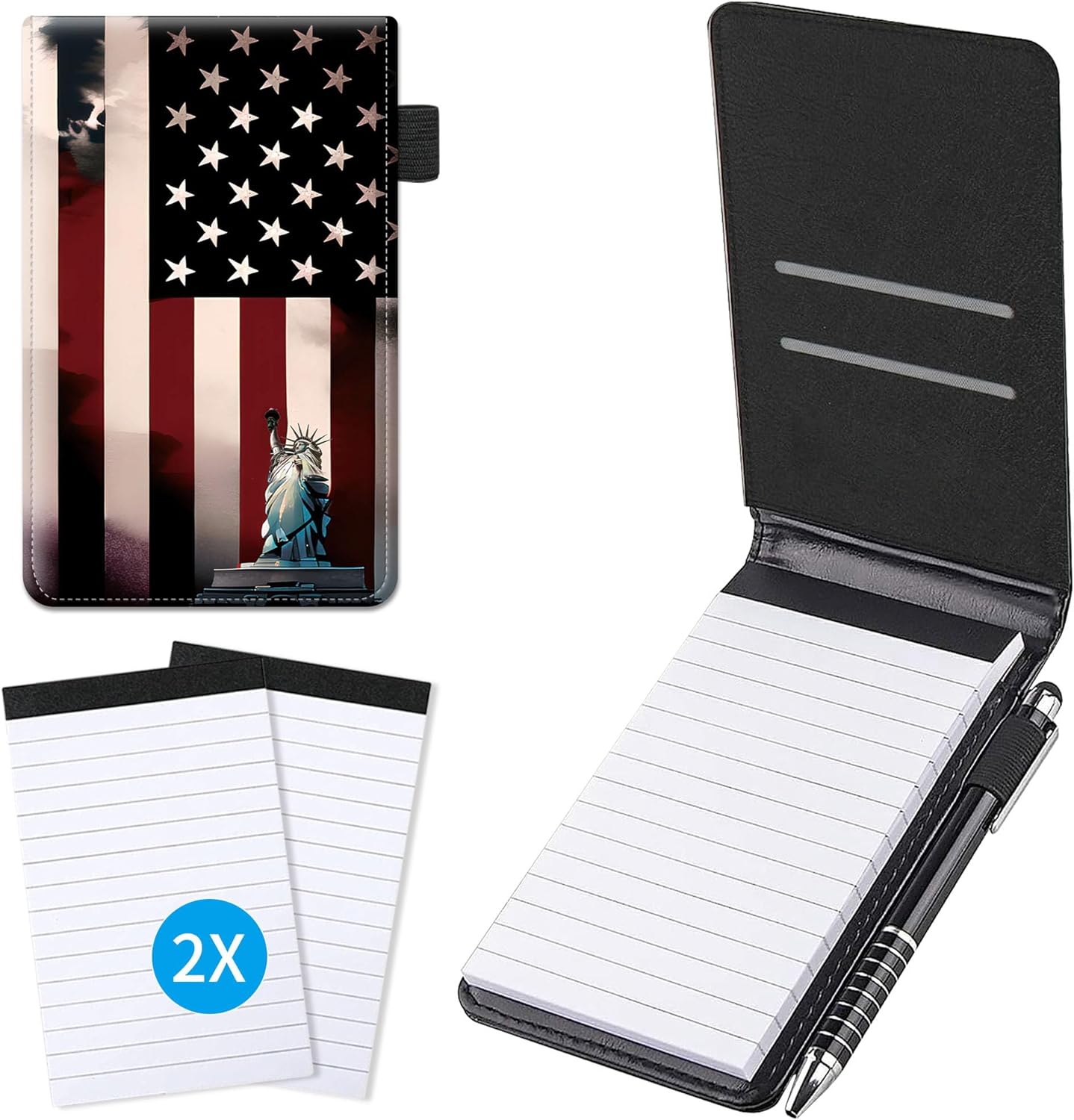 Amazon.com : RYUITHDJP Small Memo Pad Notepad with Flag American Theme ...