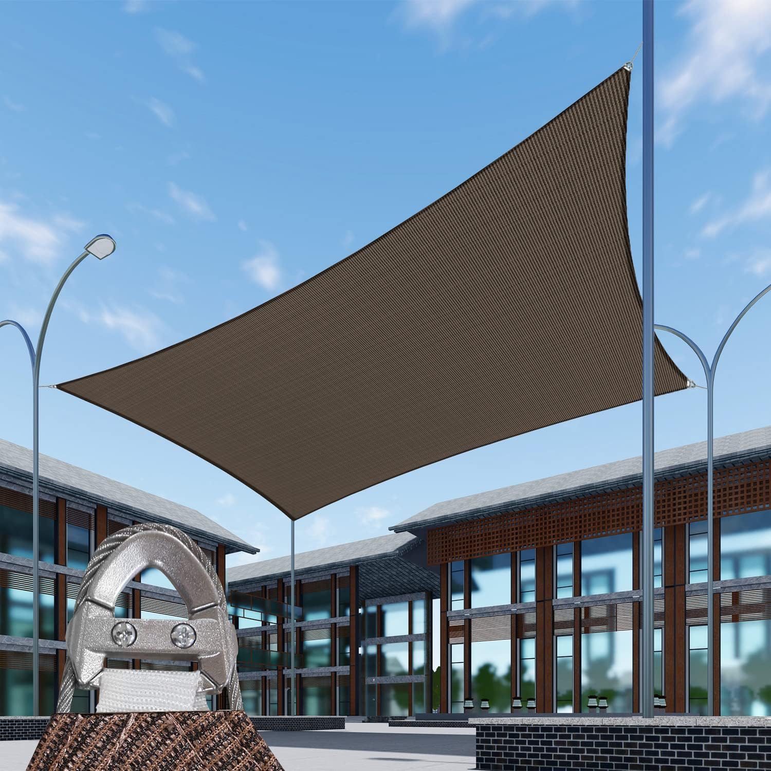 Amazon.com : SunnyRoyal 32'x36' Sun Shade Sail Super A Ring Cable Wire ...