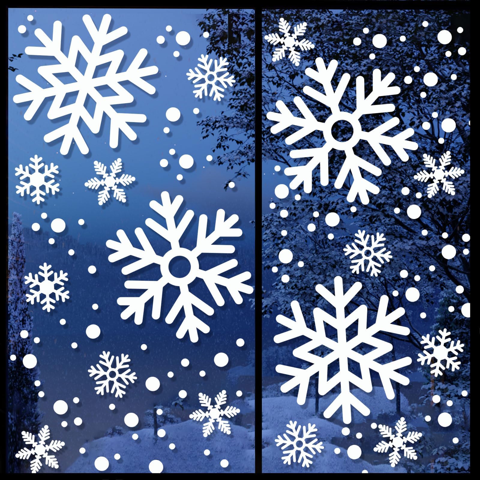 Amazon.com: Extra Large Snowflake Window Clings Christmas Decorations ...