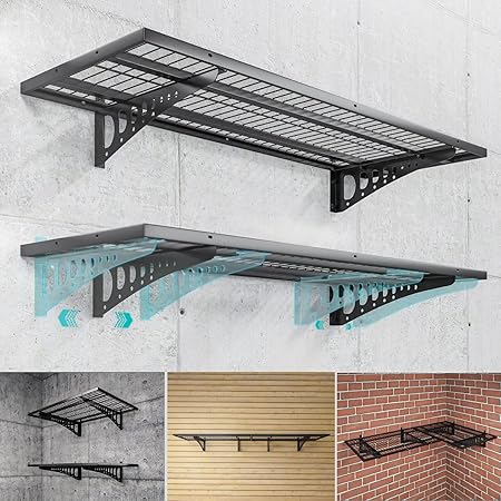 Amazon.com: SafeRacks Wall Shelves - 4 Pk 24"x48" Wall Mountable ...